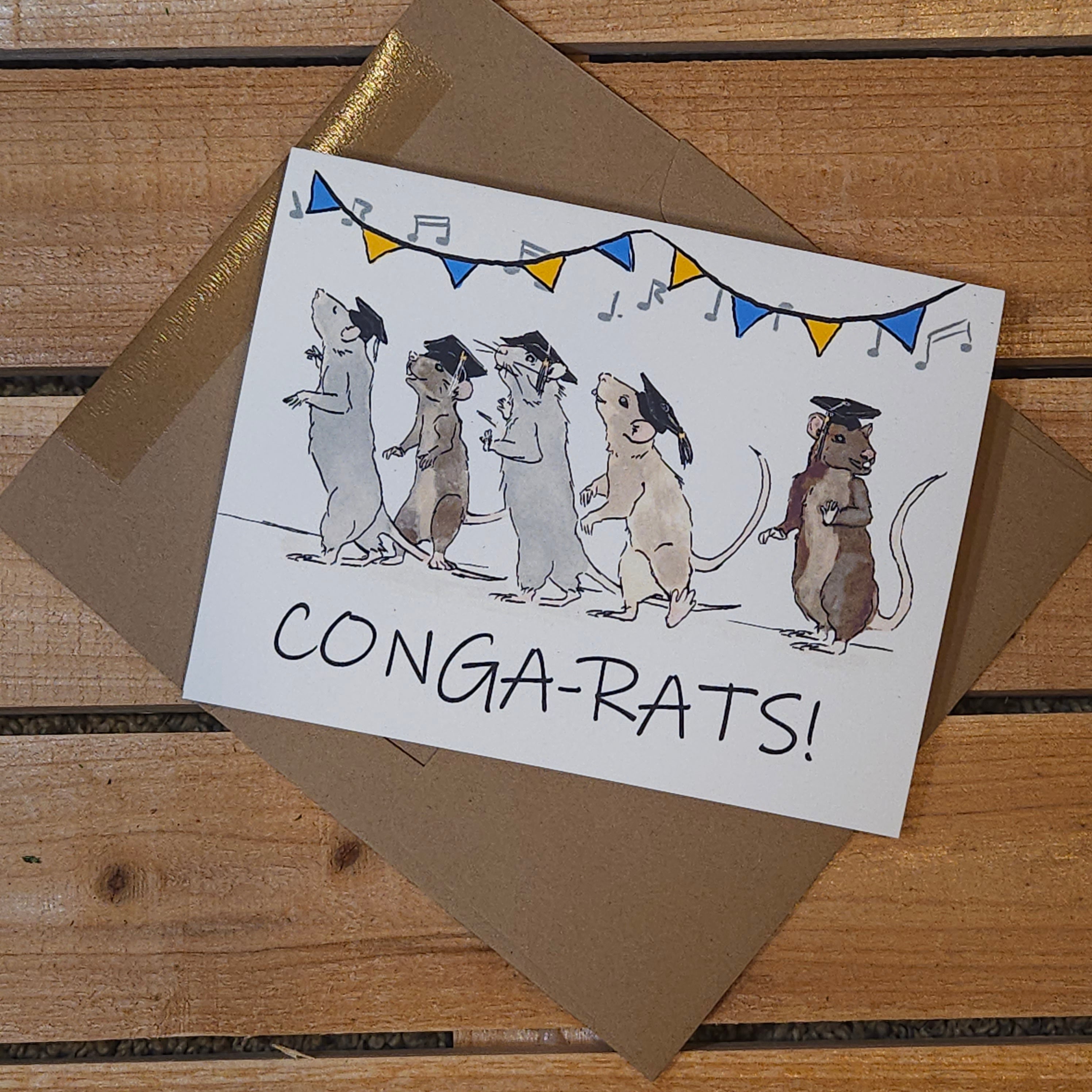 “Conga-rats” Graduation Greeting Card | 4.25 x 5.5 inches | Critterwit ...